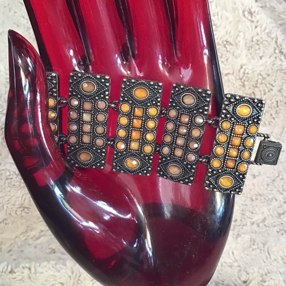 Jewelry | Retro Boho Inset Stones Cuff Bracelet | Poshmark